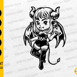 Cute Succubus SVG | Demon Girl SVG | Devil SVG | Witch Vampire Wicca ...