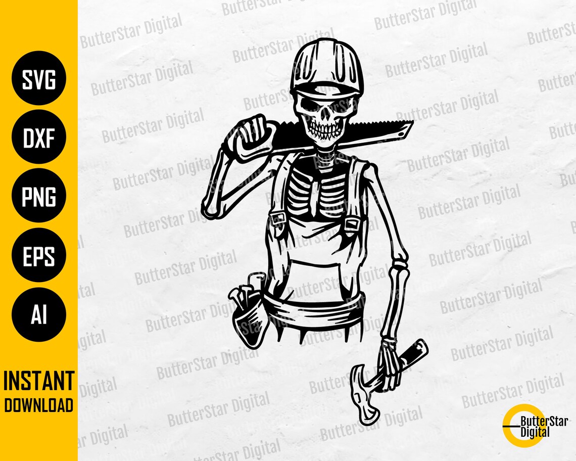 Skeleton Carpenter SVG | Carpentry SVG | Woodworker SVG | Builder Svg ...