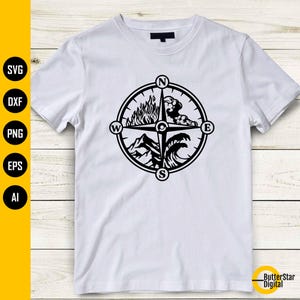 Elemental Compass SVG | Four Elements SVG | Earth Land Fire Flame Air ...