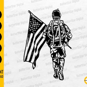 US Soldier With USA Flag Svg | American Troops Svg | United States ...