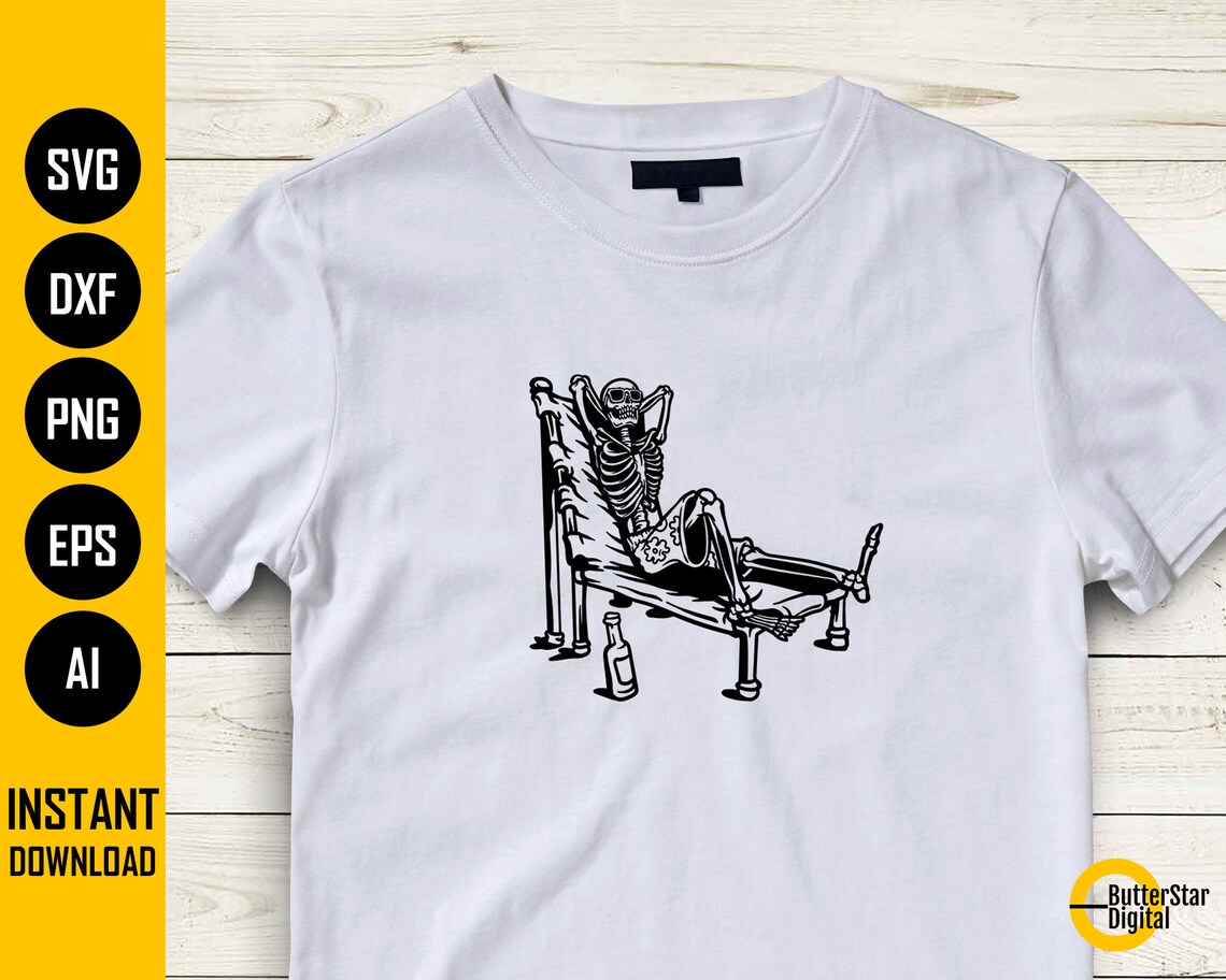Skeleton Chillin' SVG Beach SVG Tropical SVG Summer - Etsy