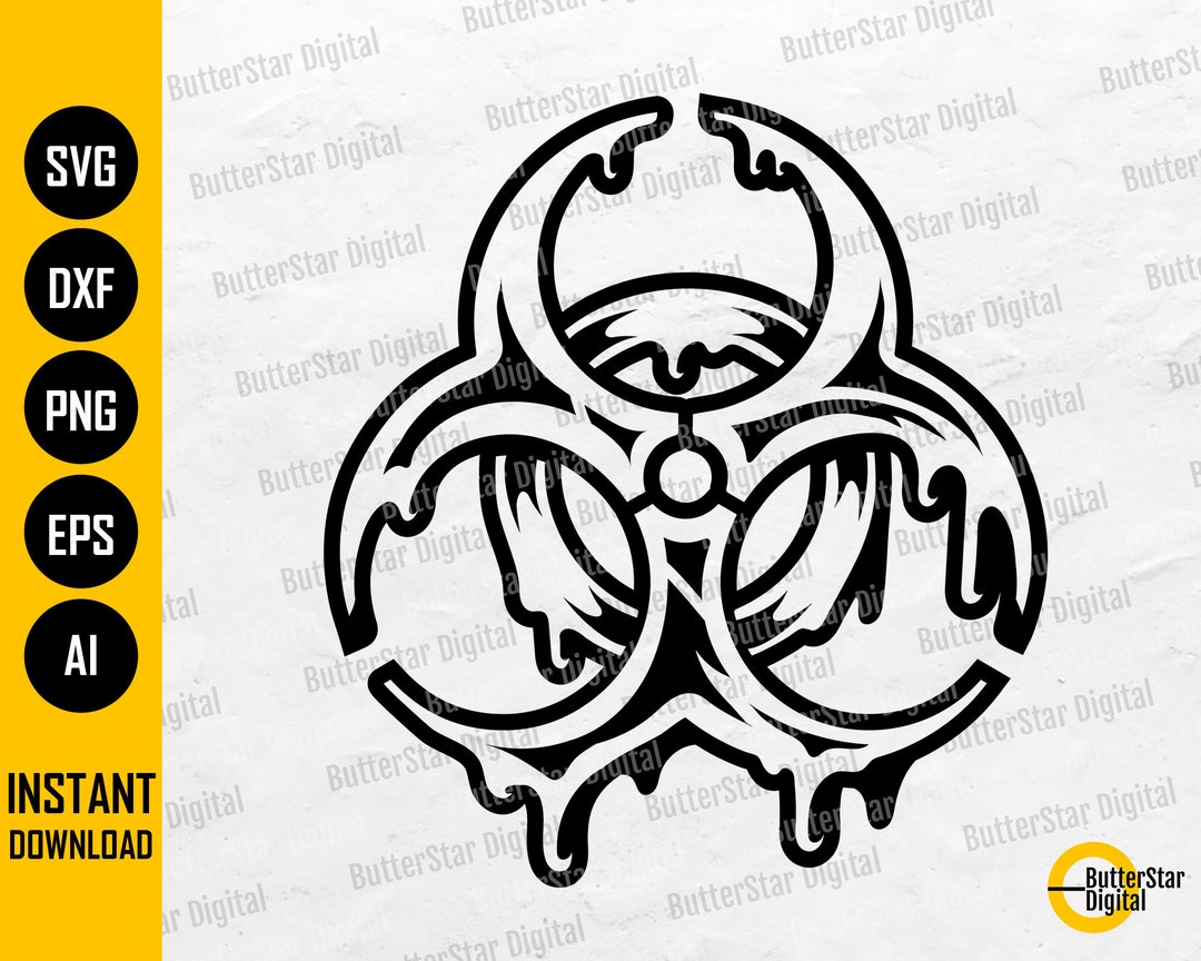 Melting Biohazard Symbol SVG | Toxic Decals T-shirt Graphics | Cricut ...
