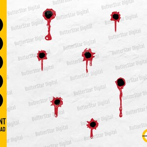 Gunshot Wounds SVG | 7 Gun Shots | Bleeding Bullet Holes | Gun Injury ...