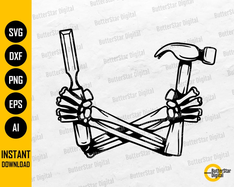 Carpenter Skeleton Arms SVG Crossed Bones SVG Woodworks | Etsy