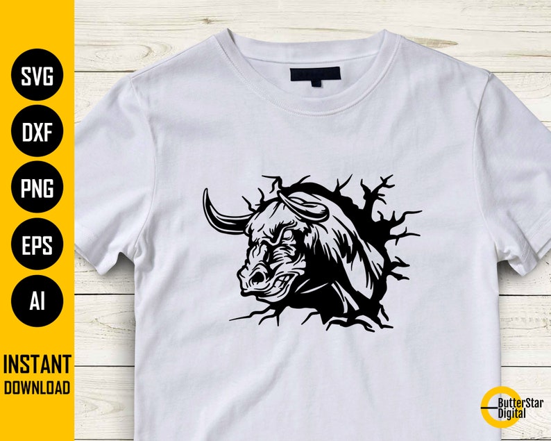 Bull on the Wall SVG Animal T-shirt Decal Sticker Wall Art | Etsy