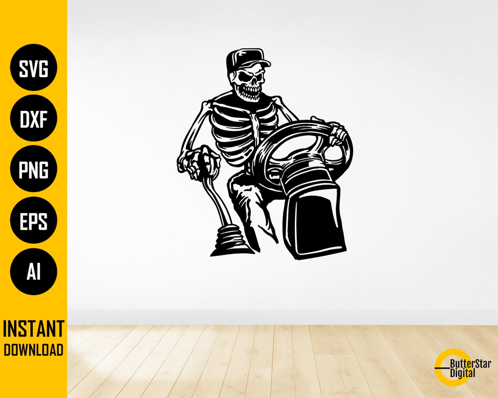 Skeleton Driver SVG Death Trucker SVG Driving Decals Shirt - Etsy