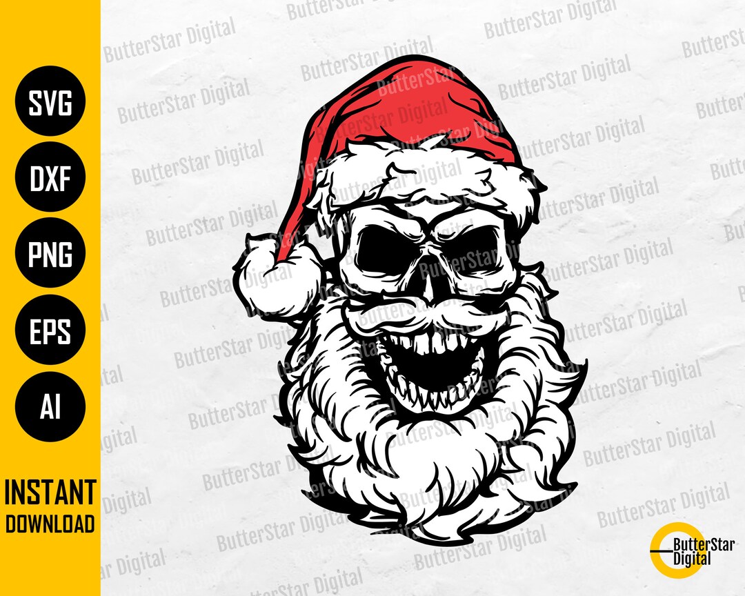 Skull Santa SVG | Skeleton SVG | Funny Gothic Christmas Horror Shirt ...