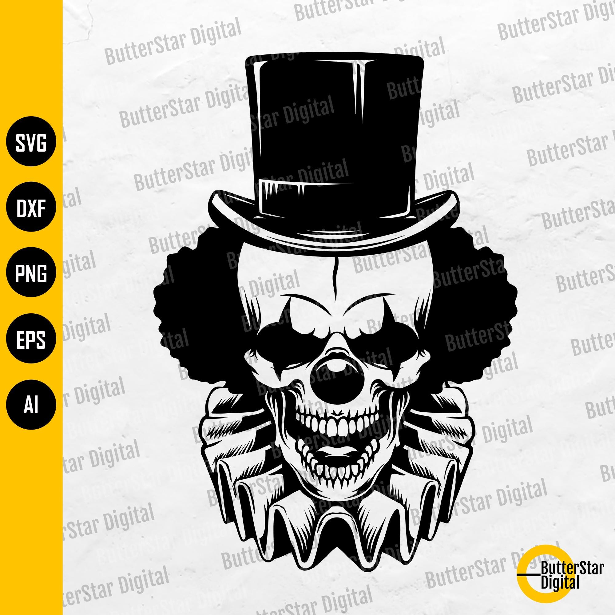 Skull Clown SVG | Gothic SVG | Circus Svg | Skeleton Svg | Bones Svg | Cricut Cutting Files ...