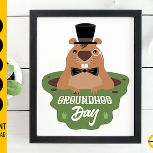 Groundhog Day SVG | Spring Winter Sign T-shirt Decor Decoration Poster ...