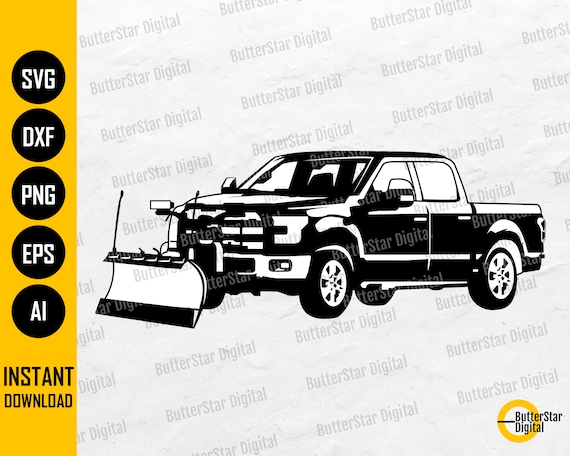 Scrapbooking Snow Plow Truck SVG Snowplow Illustration Drawing Decal ...