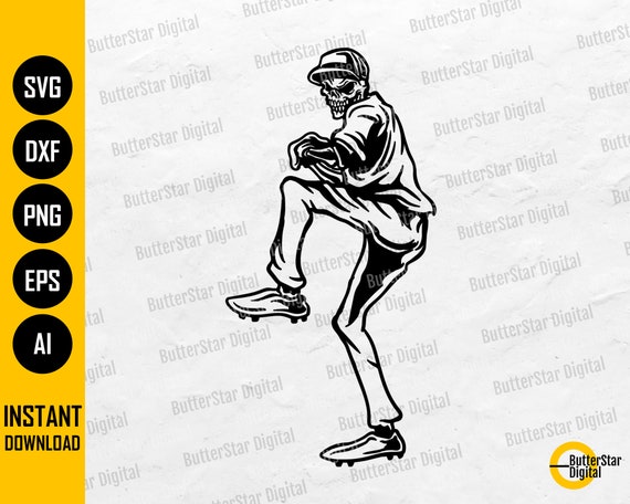 Skeleton Pitcher SVG Baseball SVG Sports T-shirt Sticker - Etsy