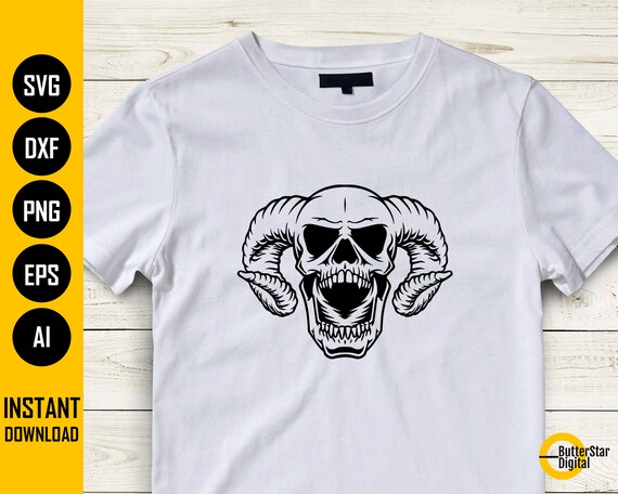 Dibujo De Calavera De Demonio Con Cuernos