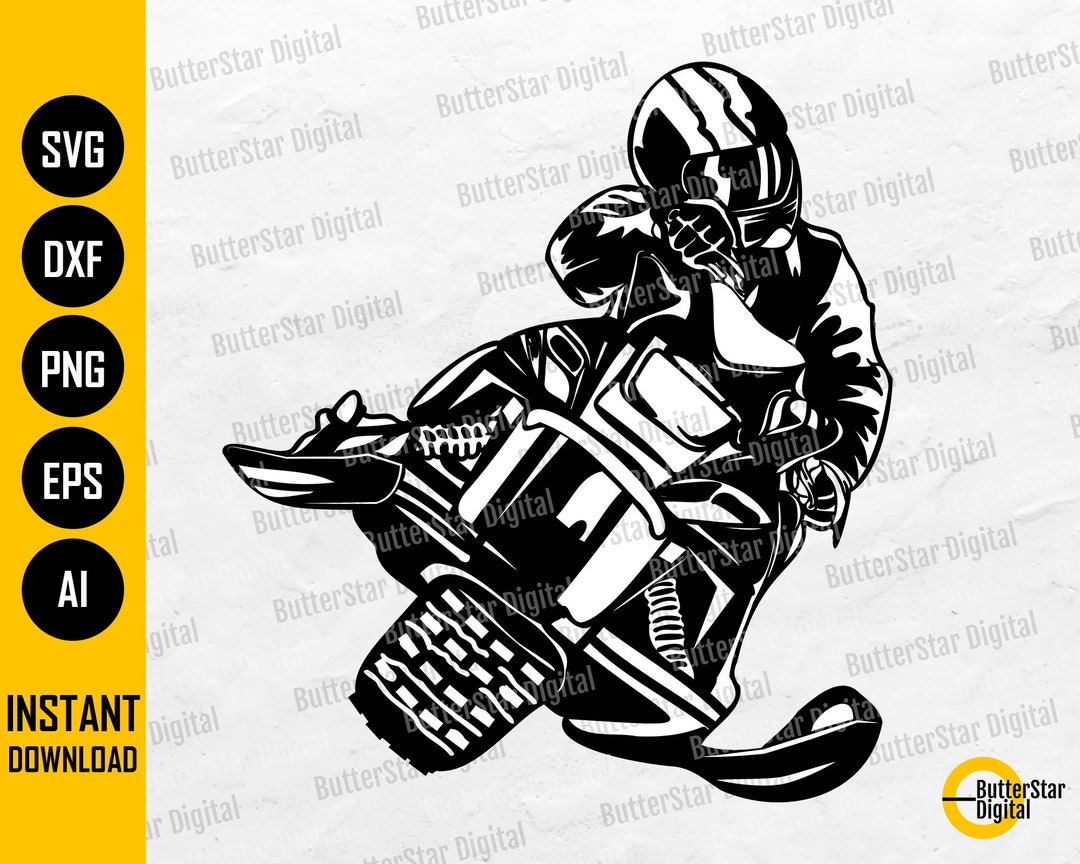 Snowmobiler SVG Winter SVG Snowmobile Rider Illustration - Etsy