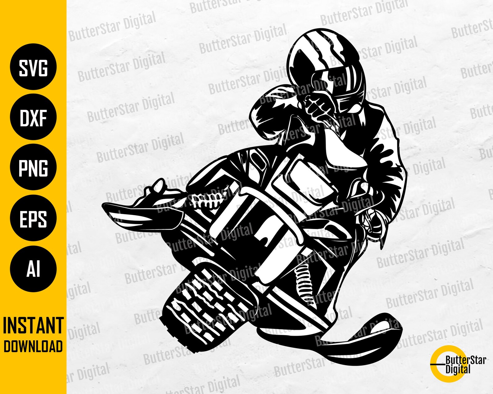 Snowmobiler SVG | Winter SVG | Snowmobile Rider Illustration Drawing ...