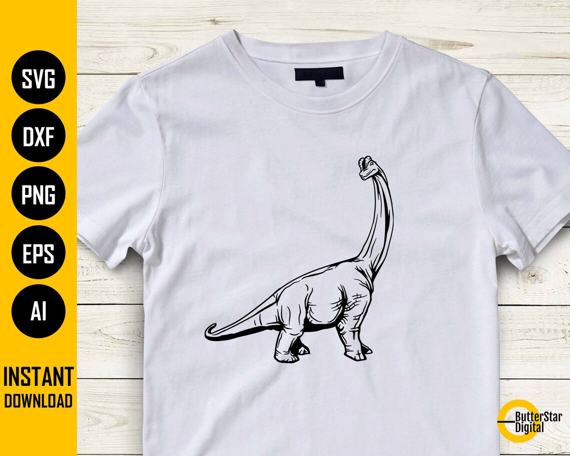 Brachiosaurus Dinosaur SVG | Long Neck Dino SVG | Prehistoric Animal ...