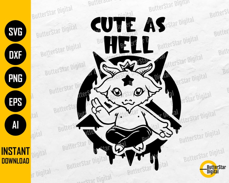 Cute as Hell SVG Funny Gothic T-shirt Sticker Decals - Etsy