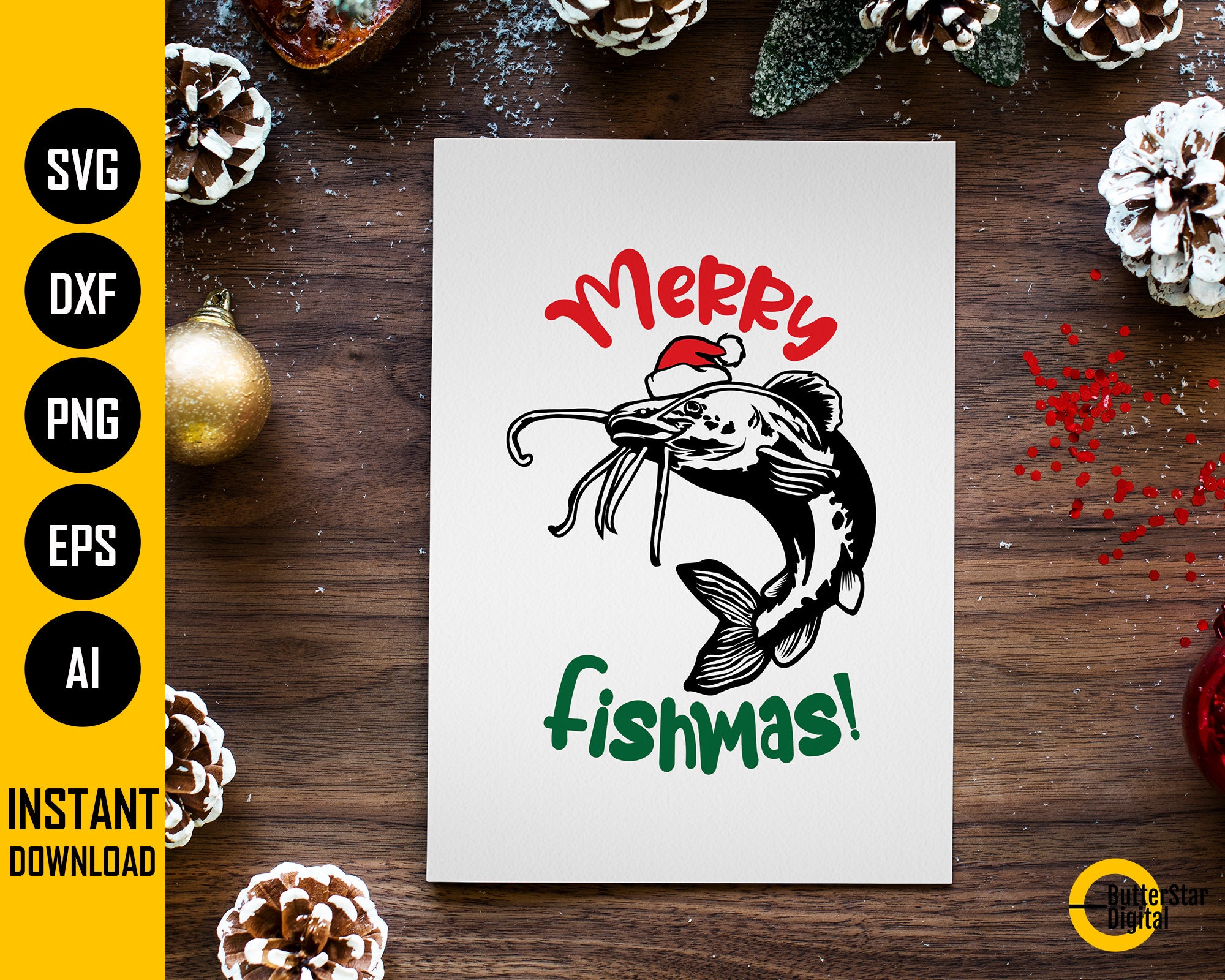 Merry Fishmas SVG Funny Christmas SVG Holiday Shirt Gift - Etsy