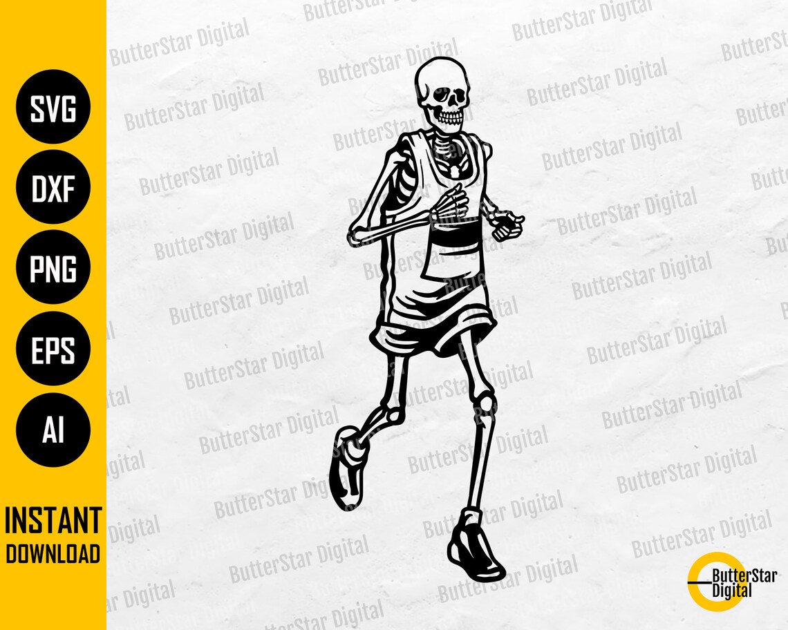 Skeleton Marathon Running SVG Runner SVG Racing Racer - Etsy