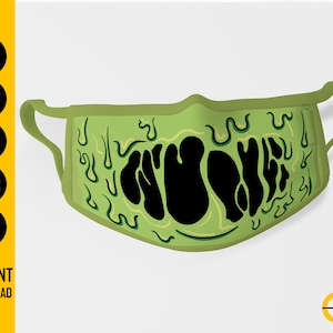 Slime Monster Face Mask SVG | Blob Halloween Horror Facemask | Slimy ...