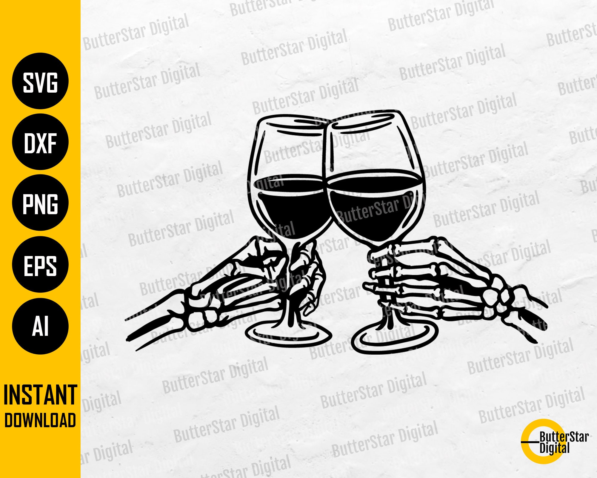 Skeleton Wine Toast SVG | Alcohol SVG | Party Decal T-shirt Vinyl ...