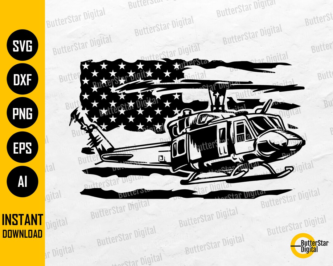 American Helicopter SVG | US Army Svg | Military T-shirt Decal Sticker ...