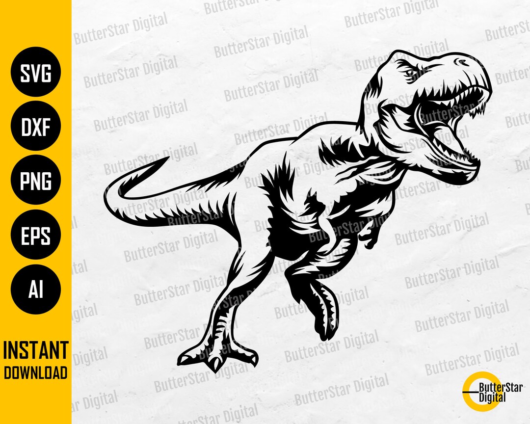 T-rex SVG | Running Dinosaur SVG | Sharp Teeth Predator Cretaceous ...