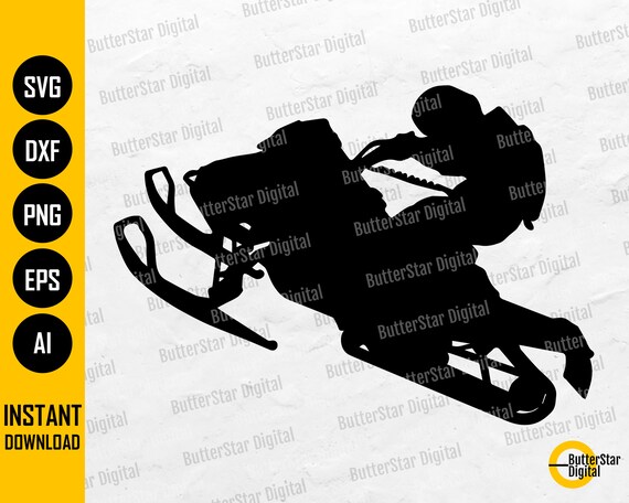 Snowmobile Jump SVG Snowmobile Rider Illustration Decal Logo | Etsy