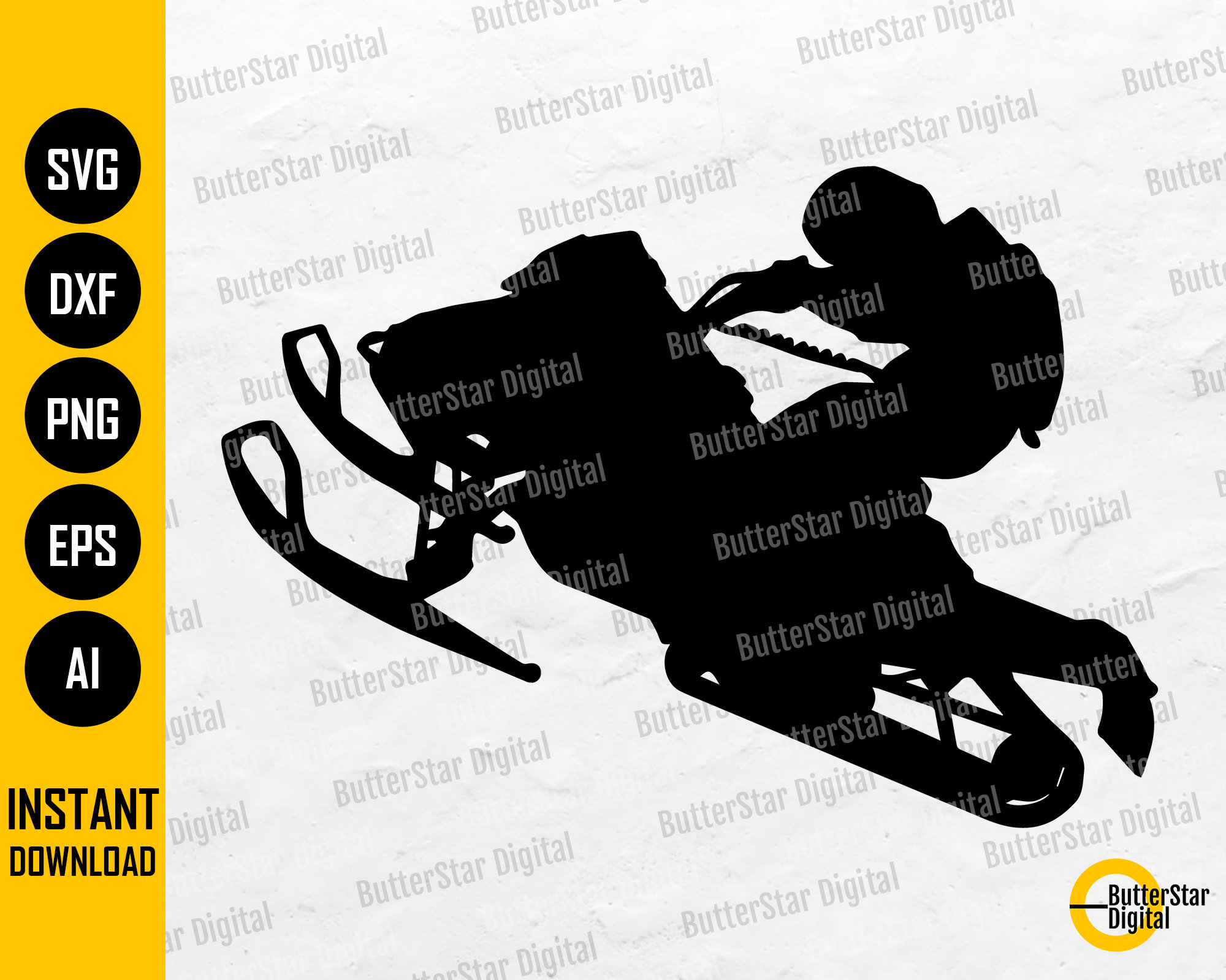 Snowmobile Jump SVG | Snowmobile Rider Illustration Decal Icon T-shirt ...