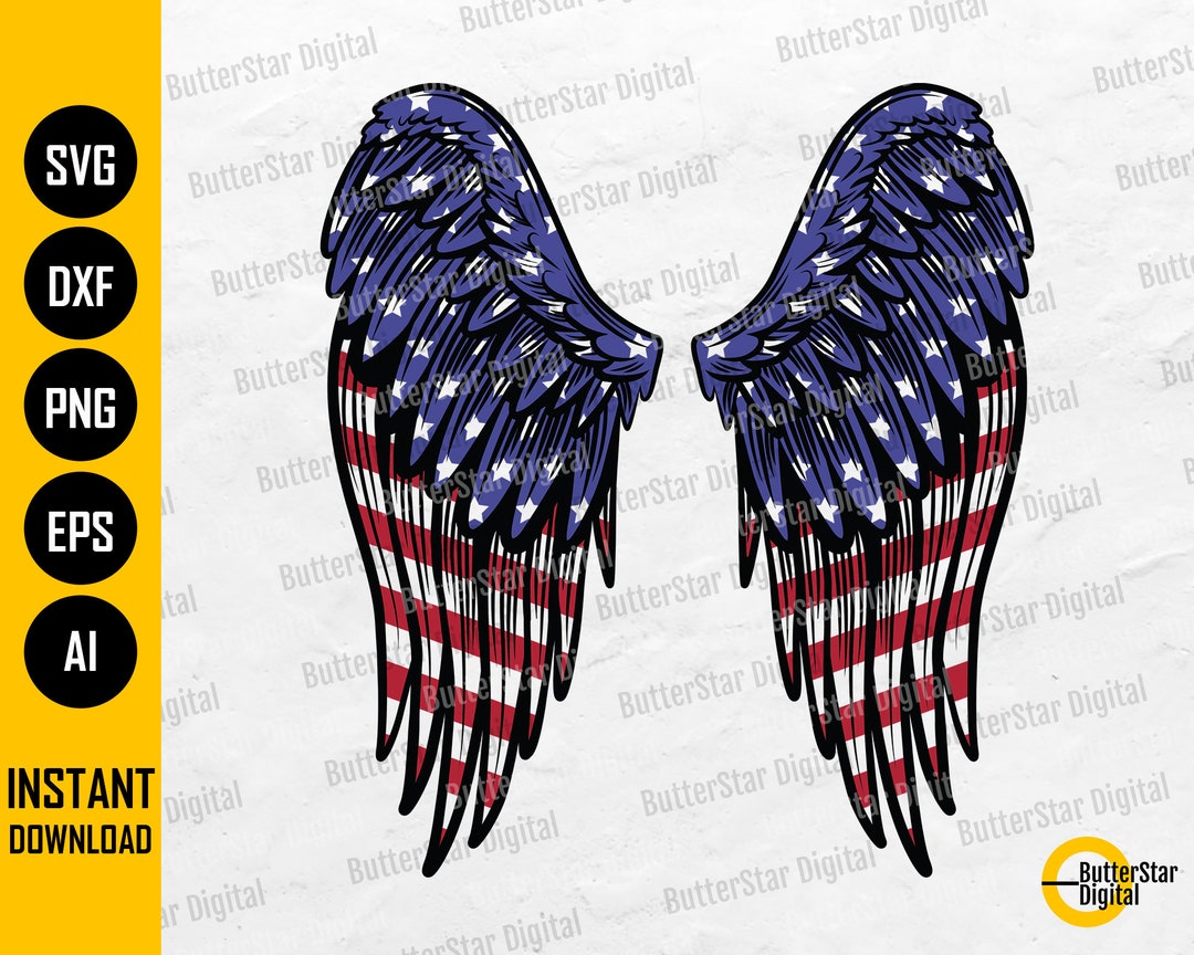 American Angel Wings SVG | USA United States America Liberty Military ...