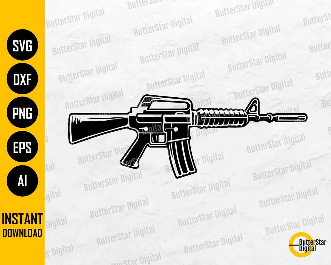 Machine Gun SVG Assault Rifle SVG Weapon SVG Artillery - Etsy