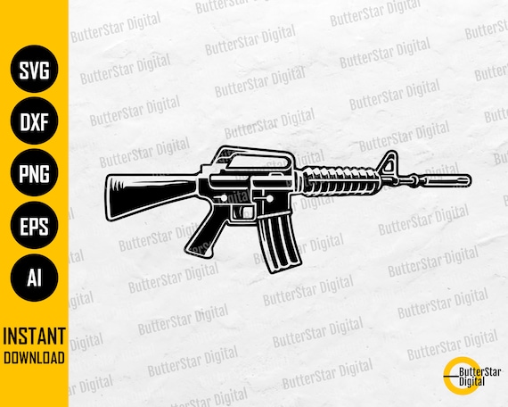Machine Gun SVG Assault Rifle SVG Weapon SVG Artillery - Etsy