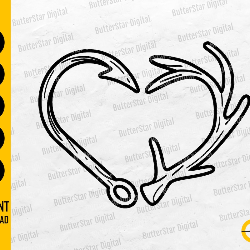 Deer Antler Heart Svg - Etsy