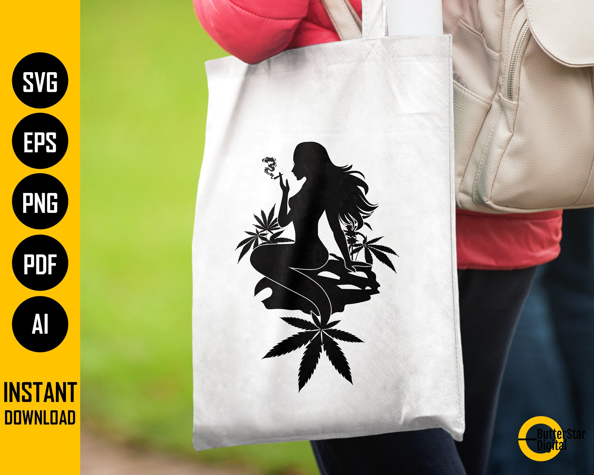 Cannabis Mermaid SVG | Smoking Marijuana Joint | Smoke Blunt | Cricut ...