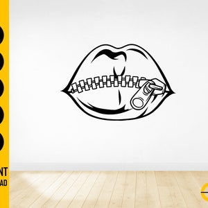 Lips With Zipper SVG | Discrete Noise Silent Hush Shush Shhh Secret ...