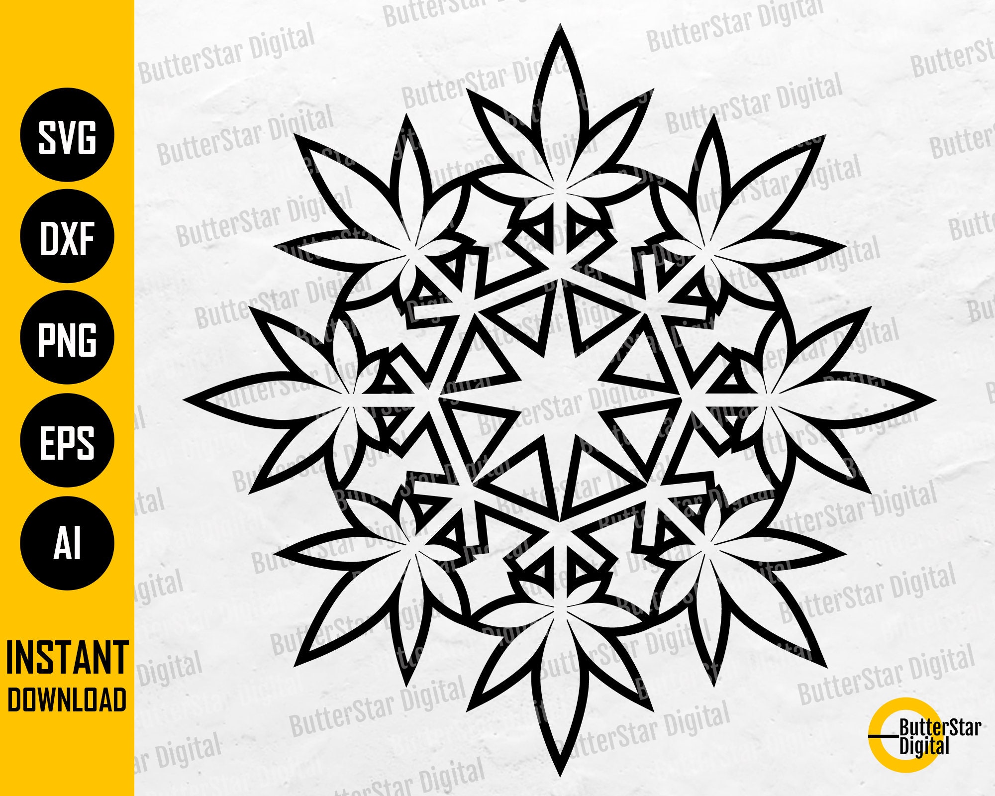 Cannabis Snowflakes SVG Christmas Weed Marijuana Leaf - Etsy Canada