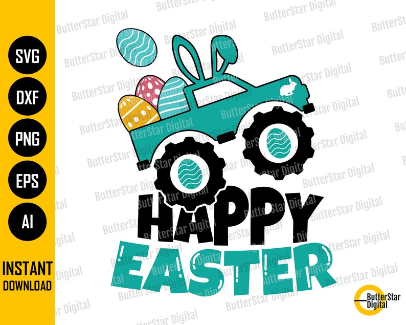 Easter Monster Truck SVG Easter Eggs SVG Cute Boys T-shirt - Etsy Singapore