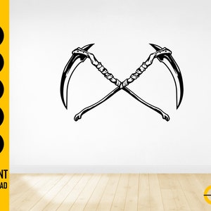 Crossed Scythes SVG Crossbones SVG Grim Reaper T-shirt Vinyl Graphics ...
