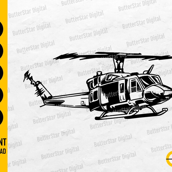 Huey Helicopter Clipart - Etsy