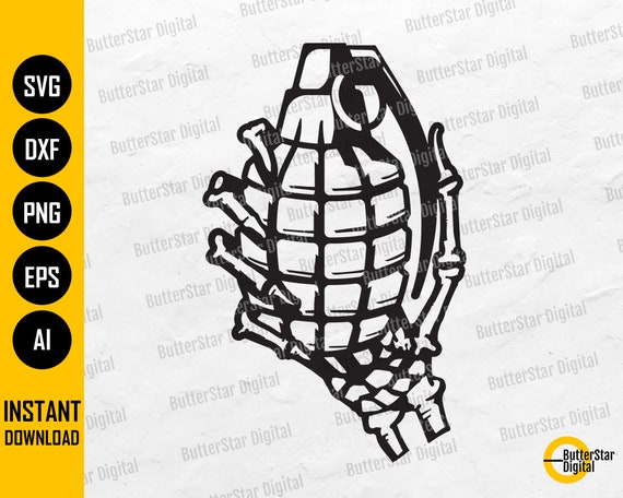 Skeleton Hand Grenade SVG Army Military War Weapon Bomb - Etsy