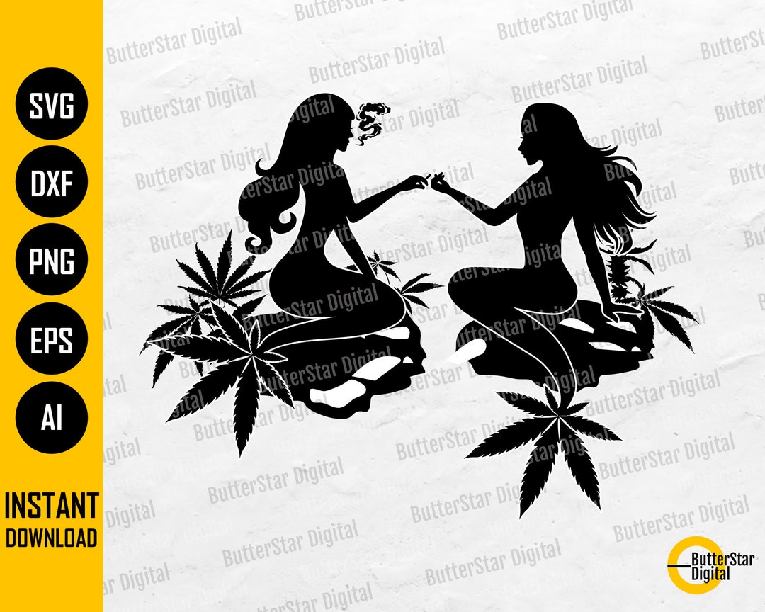 Cannabis Mermaids SVG | Smoking Marijuana Joint | Smoke Weed Blunt ...