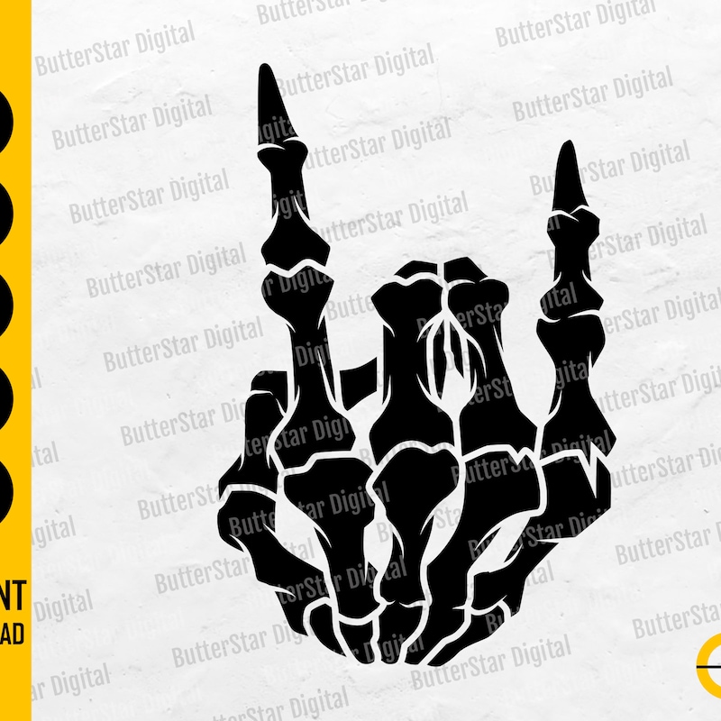 Skeleton Rock Hand Svg - Etsy