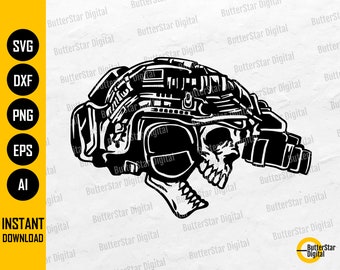 Night Vision Goggles Soldier Skull SVG, Military Personnel Vinyl ...