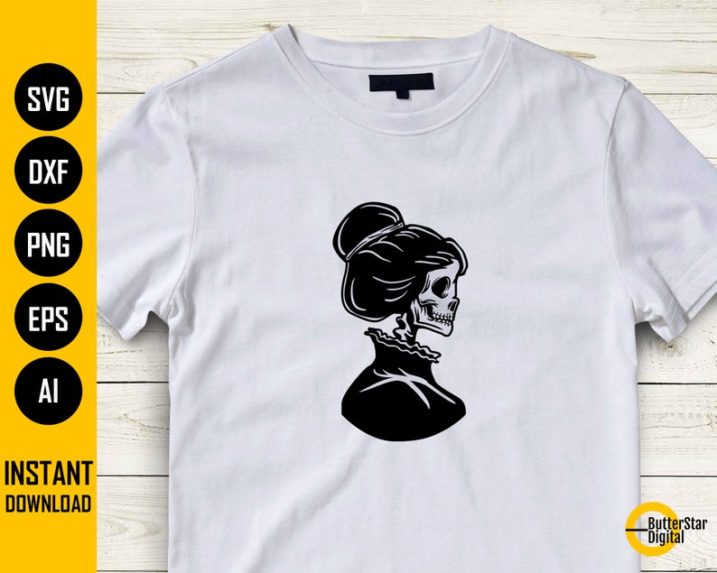 Skeleton Woman SVG Skull Girl SVG Horror Gothic Tattoo | Etsy