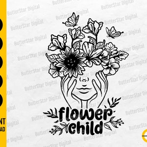 Flower Child SVG | Floral Girl SVG | Cute Women's T-shirt Sublimation ...
