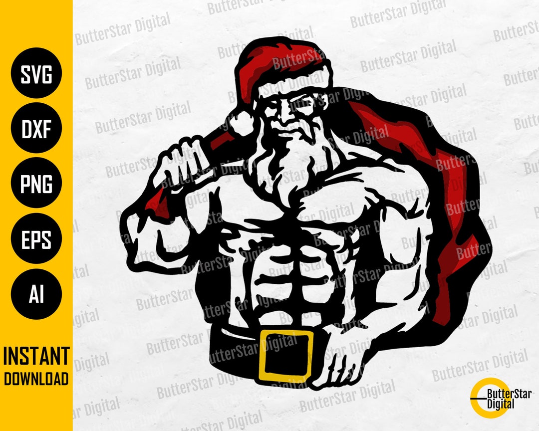 Buff Santa Claus SVG Funny Christmas SVG Cute Xmas SVG Cricut ...