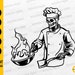 Skeleton Chef Cooking With Wok SVG Cook SVG Restaurant T-shirt Decal ...