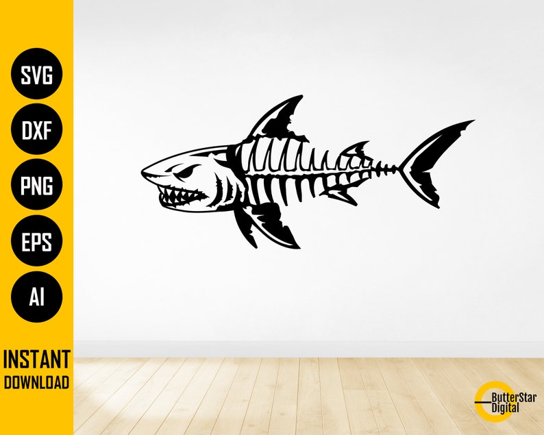 Shark Bones SVG | Fish Skeleton SVG | Marine Creatures SVG | Cricut ...