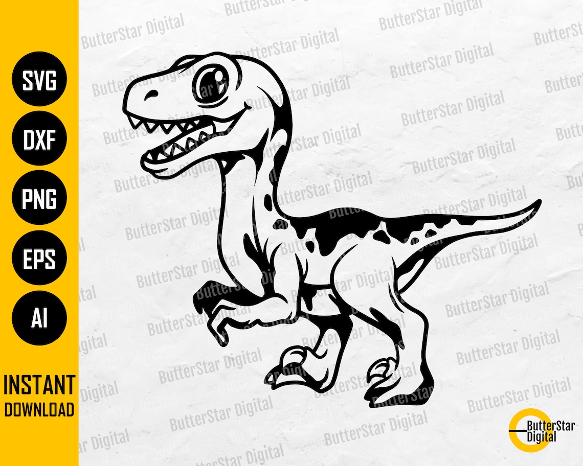 Cute Velociraptor SVG Baby Dinosaur SVG Prehistoric Animal - Etsy