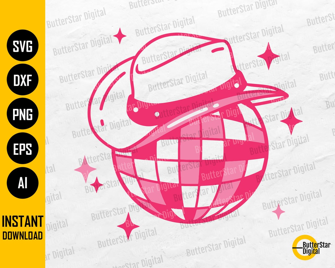 Disco Ball With Cowboy Hat SVG | Cowgirl SVG | Cricut Cut Files ...
