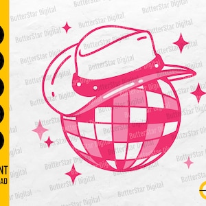 Disco Ball With Cowboy Hat SVG | Cowgirl SVG | Cricut Cut Files ...